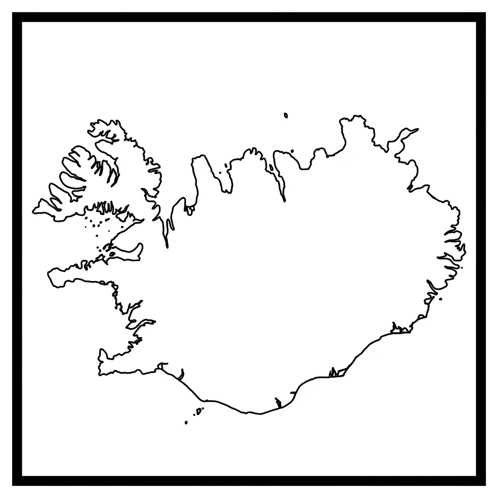 Blank Map of Iceland - Iceland Map Outline