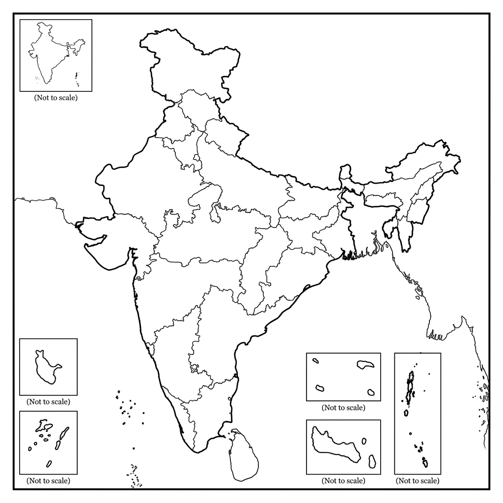 Blank Map of India - India Map Outline