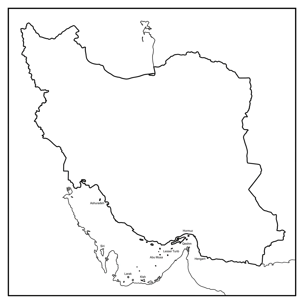Blank Map of Iran - Iran Map Outline