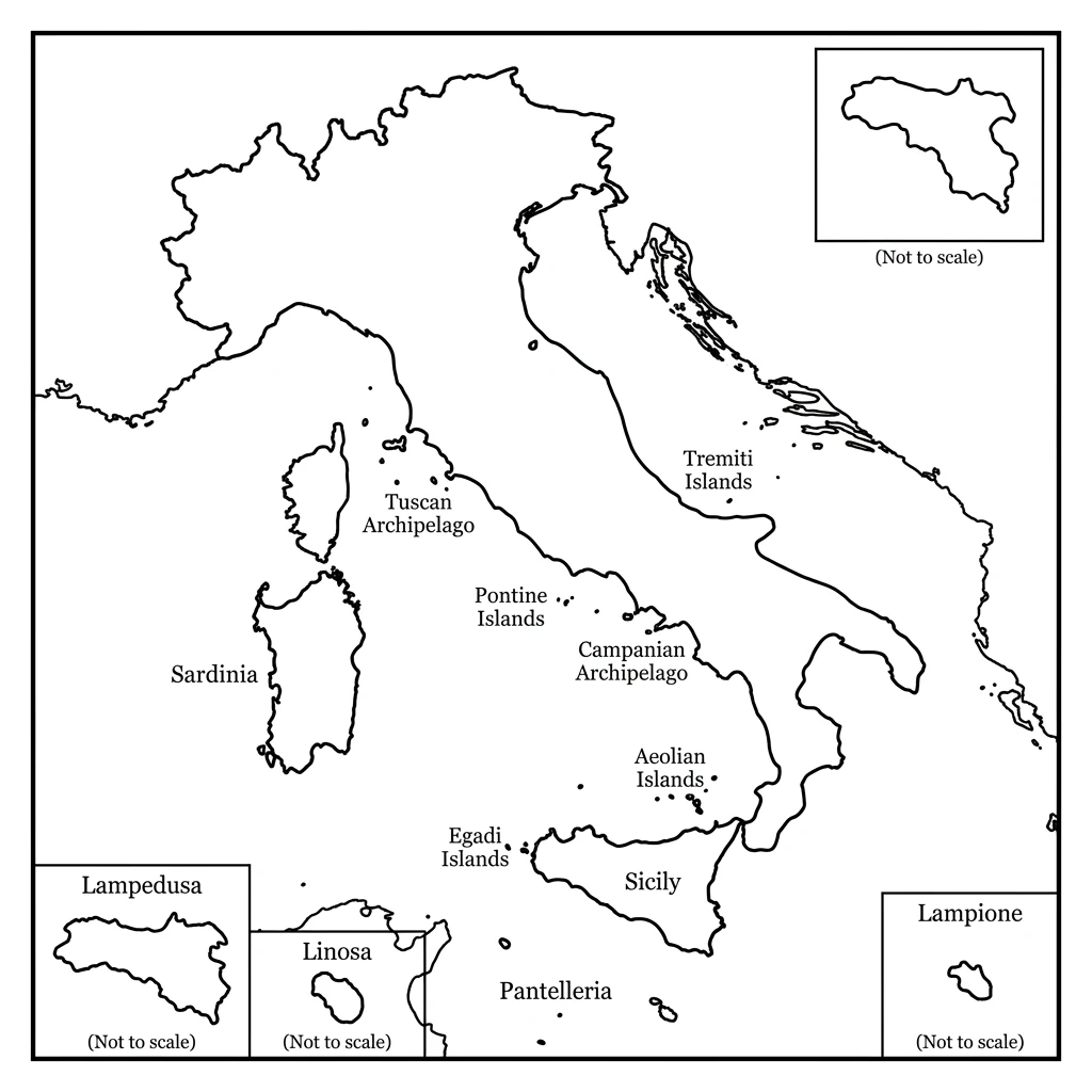 Blank Map of Italy - Italy Map Outline