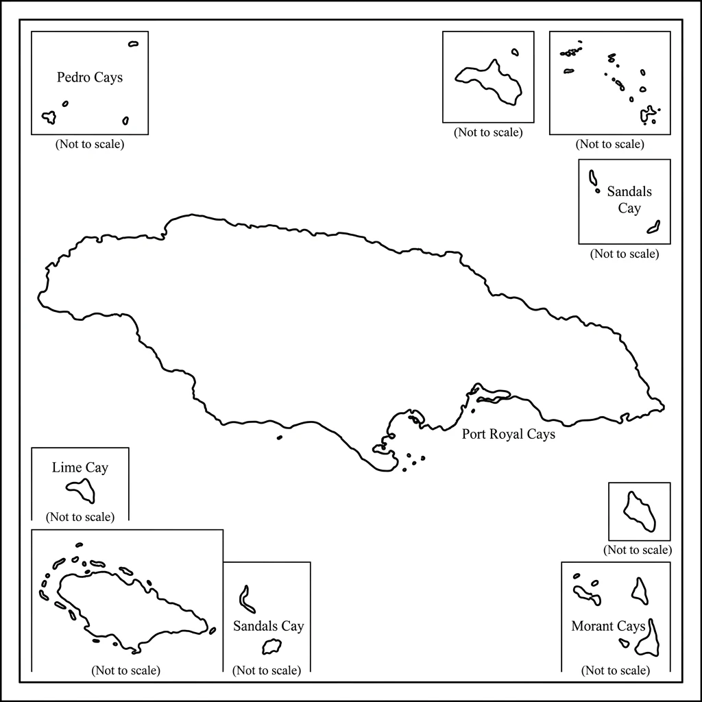 Blank Map of Jamaica - Jamaica Map Outline