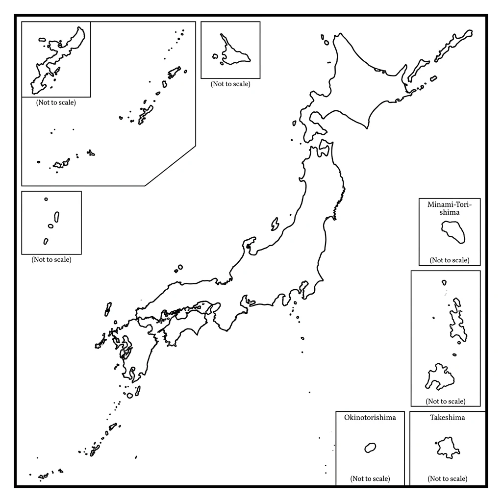 Blank Map of Japan - Japan Map Outline