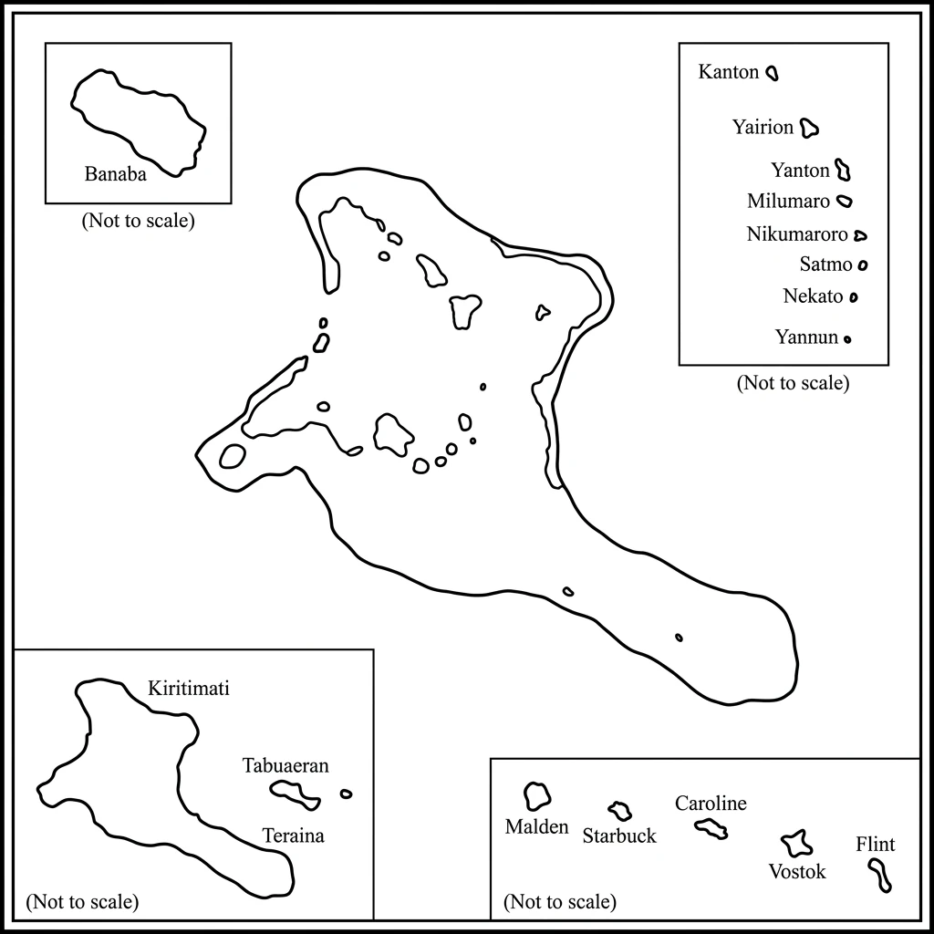 Blank Map of Kiribati - Kiribati Map Outline