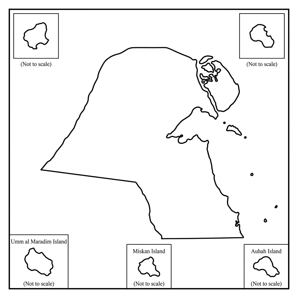 Blank Map of Kuwait - Kuwait Map Outline
