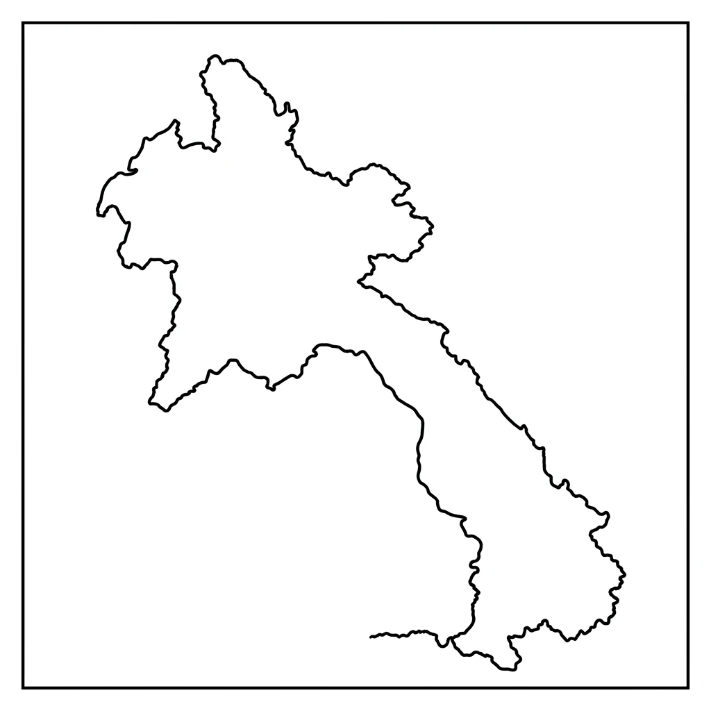 Blank Map of Laos - Laos Map Outline