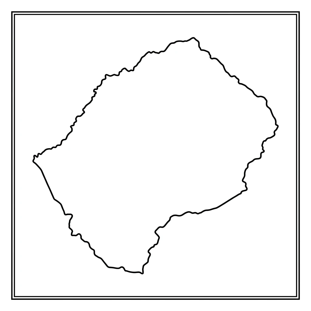 Blank Map of Lesotho - Lesotho Map Outline