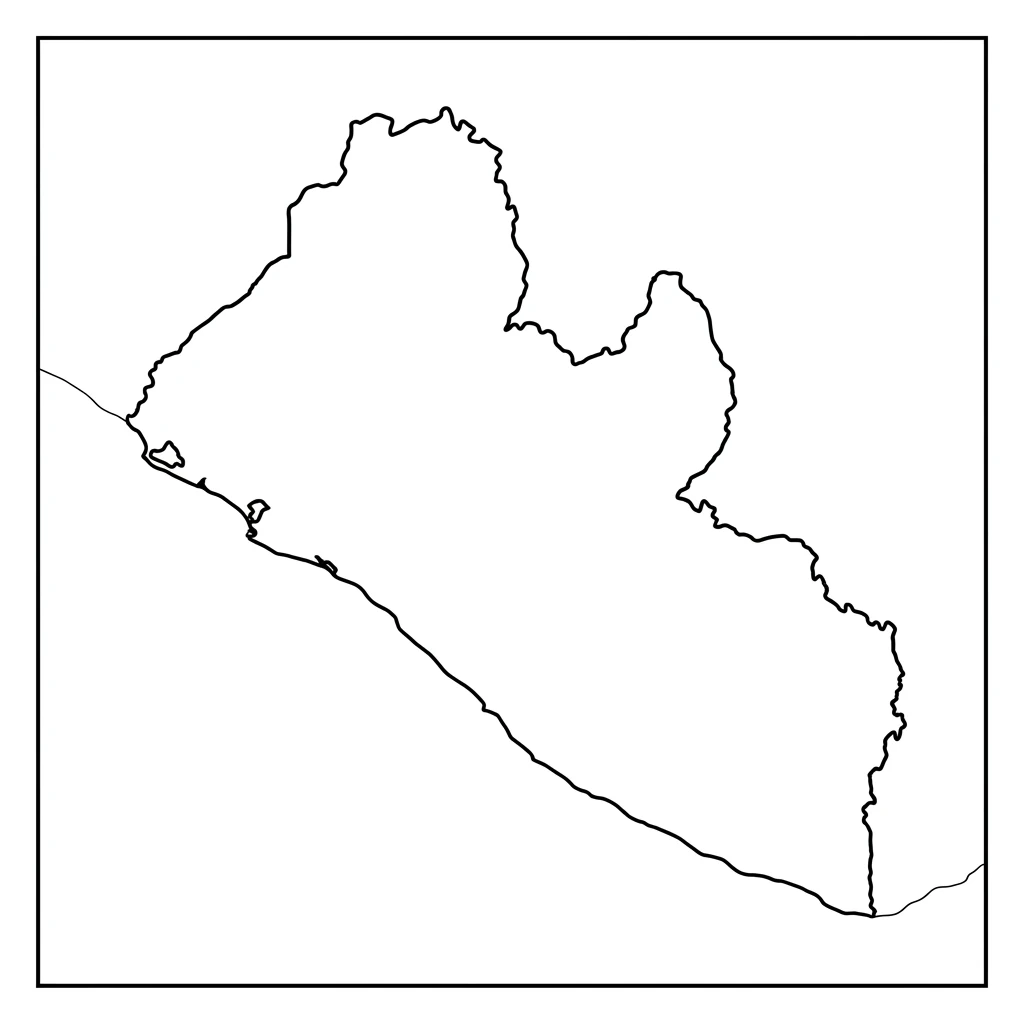 Blank Map of Liberia - Liberia Map Outline