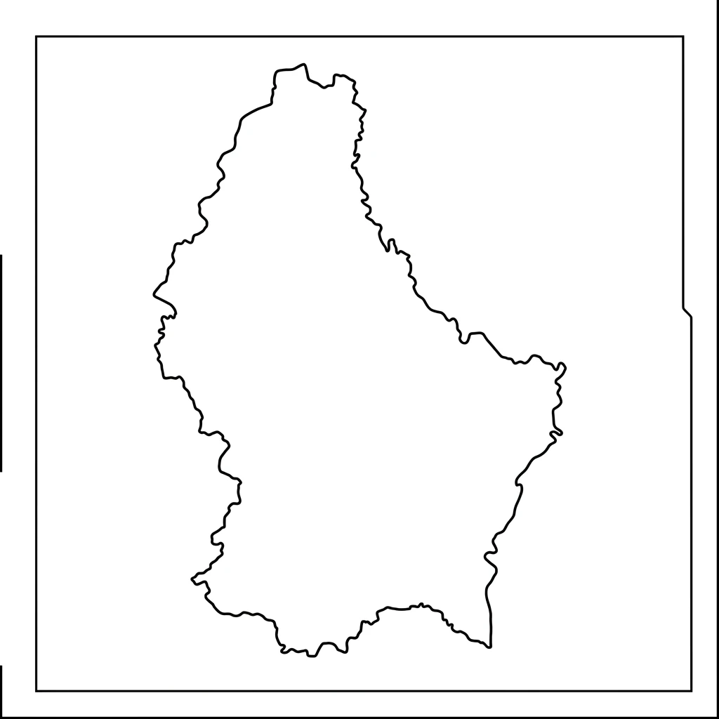 Blank Map of Luxembourg - Luxembourg Map Outline
