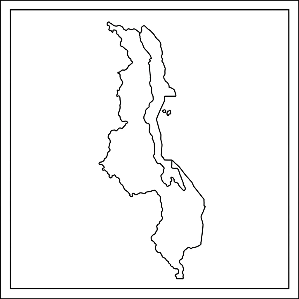 Blank Map of Malawi - Malawi Map Outline