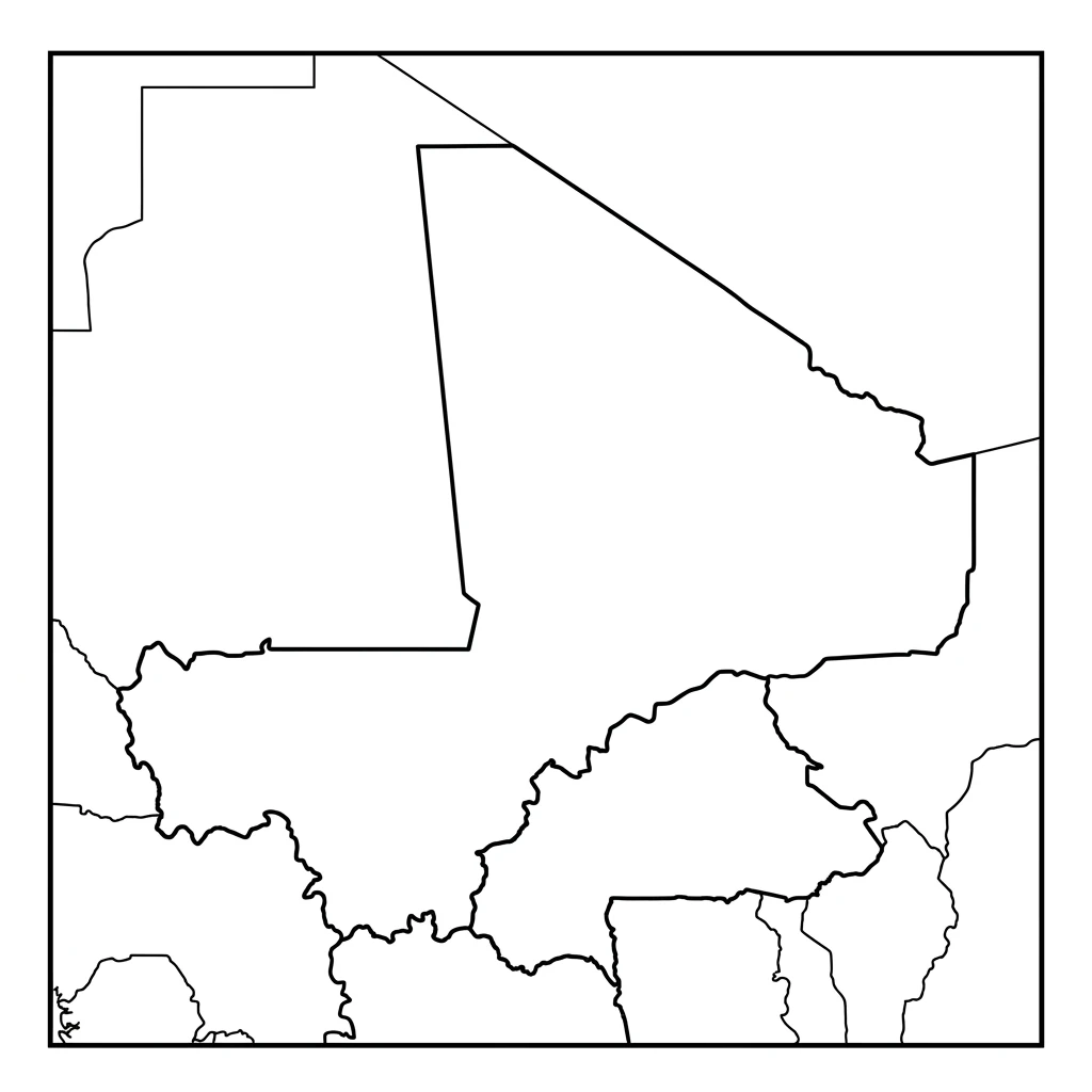 Blank Map of Mali - Mali Map Outline