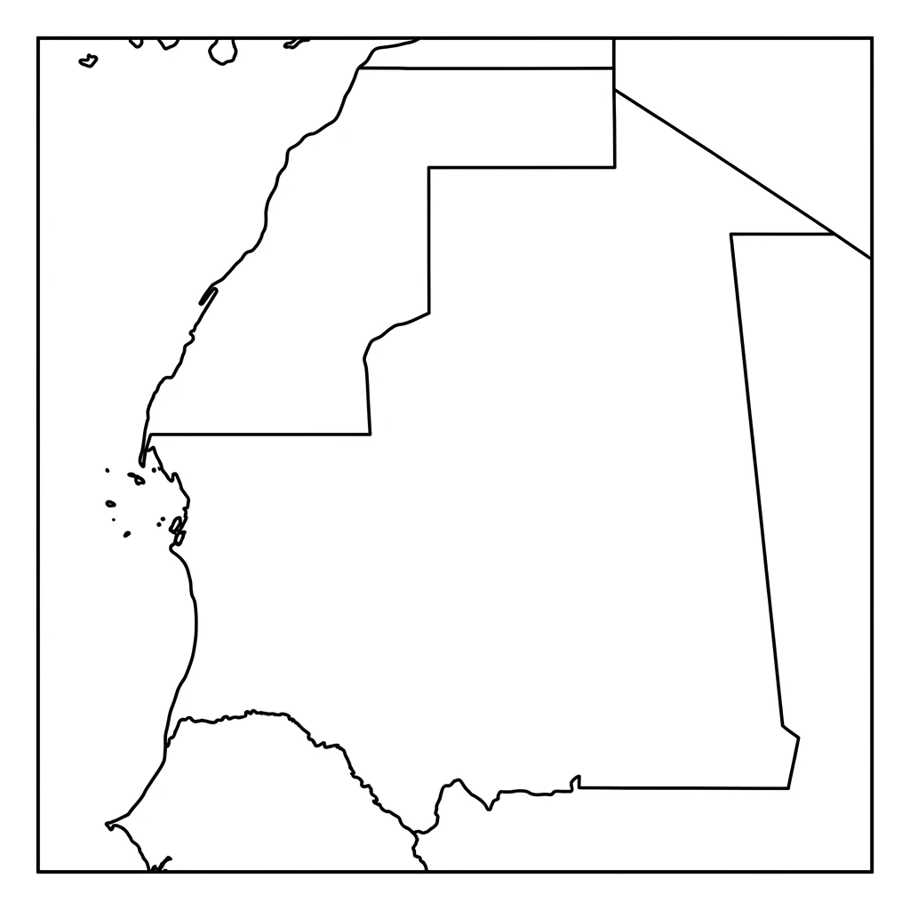 Blank Map of Mauritania - Mauritania Map Outline