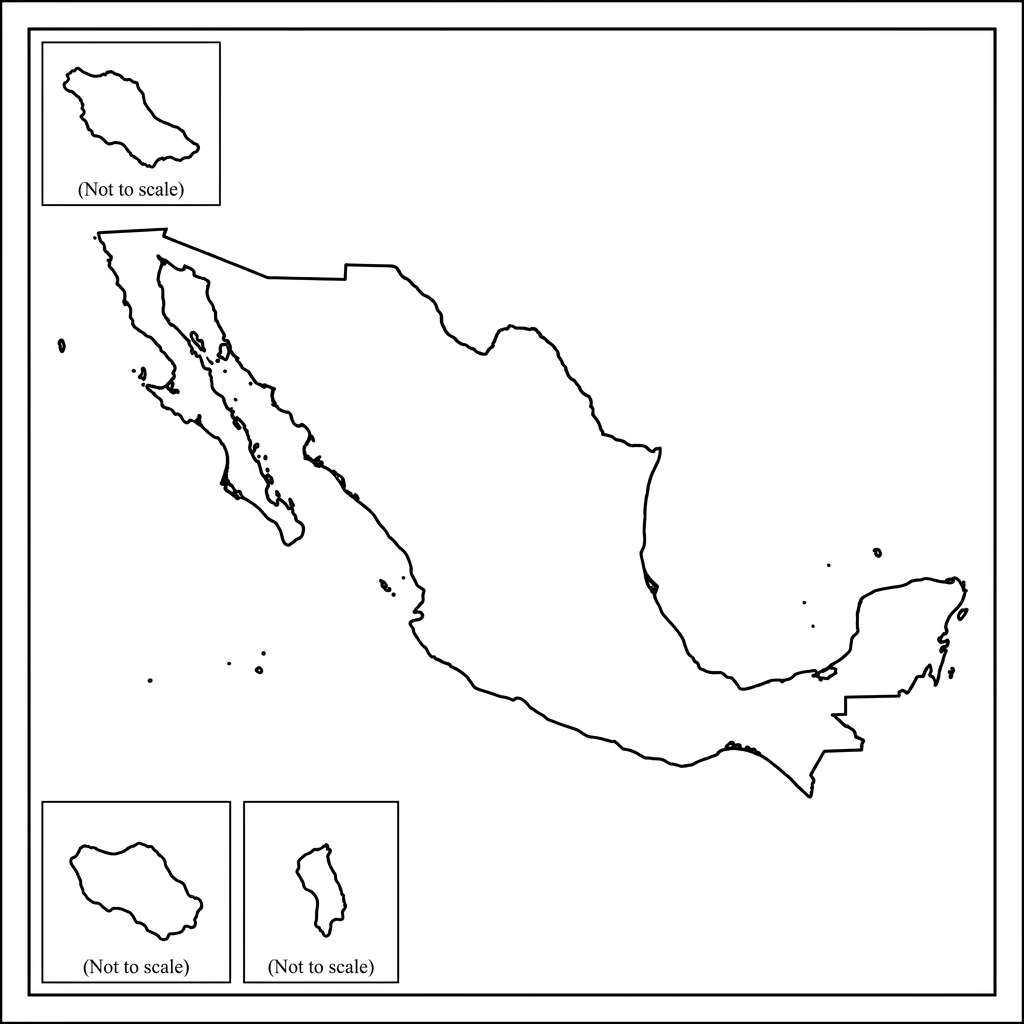 Blank Map of Mexico - Mexico Map Outline