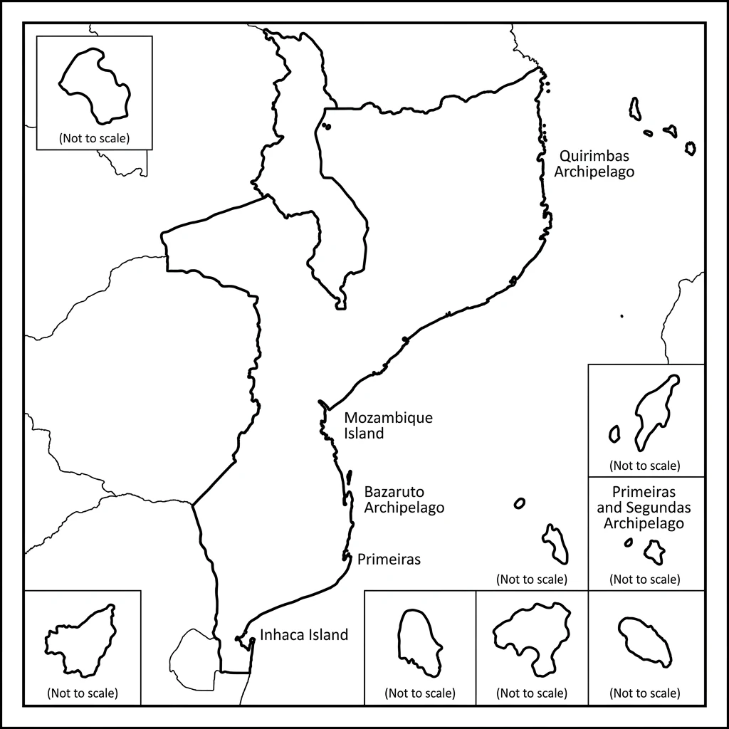 Blank Map of Mozambique - Mozambique Map Outline