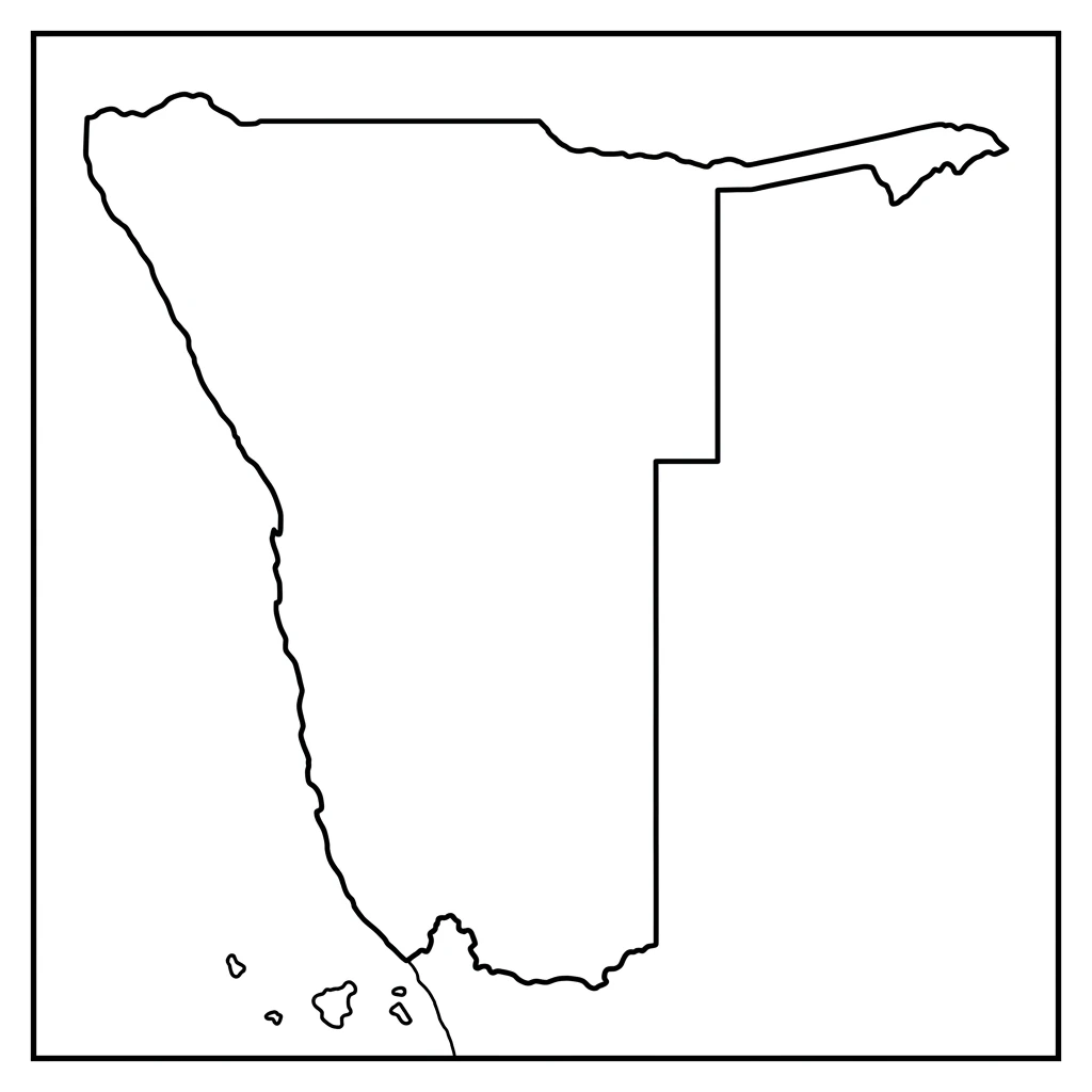 Blank Map of Namibia - Namibia Map Outline