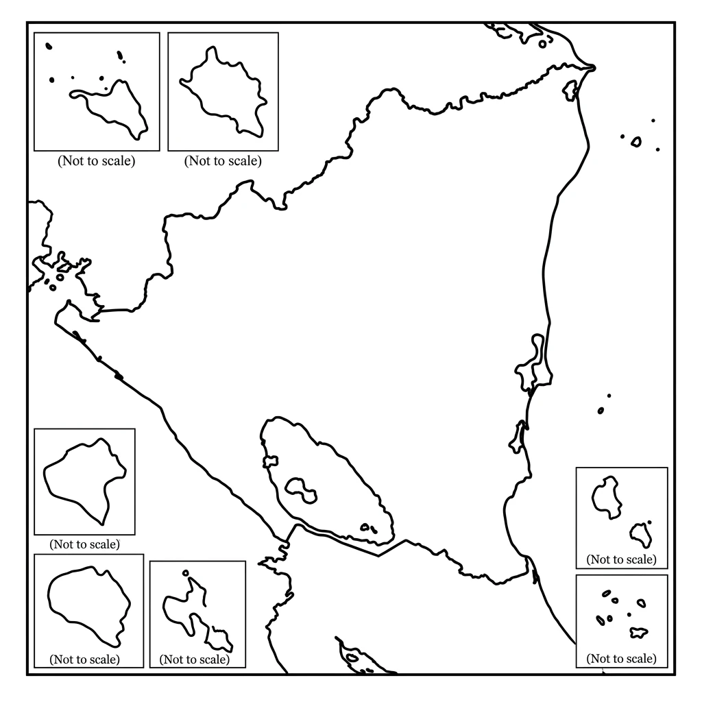 Blank Map of Nicaragua - Nicaragua Map Outline