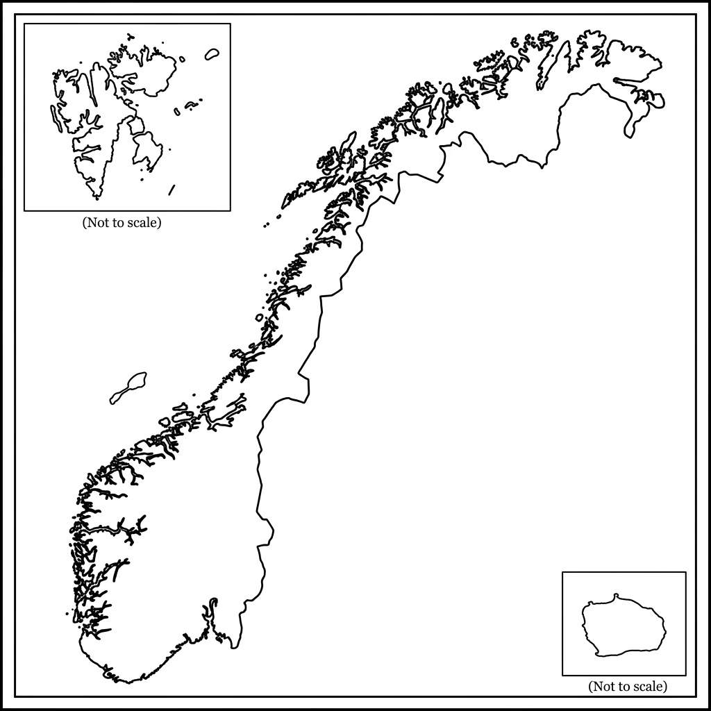 Blank Map of Norway - Norway Map Outline