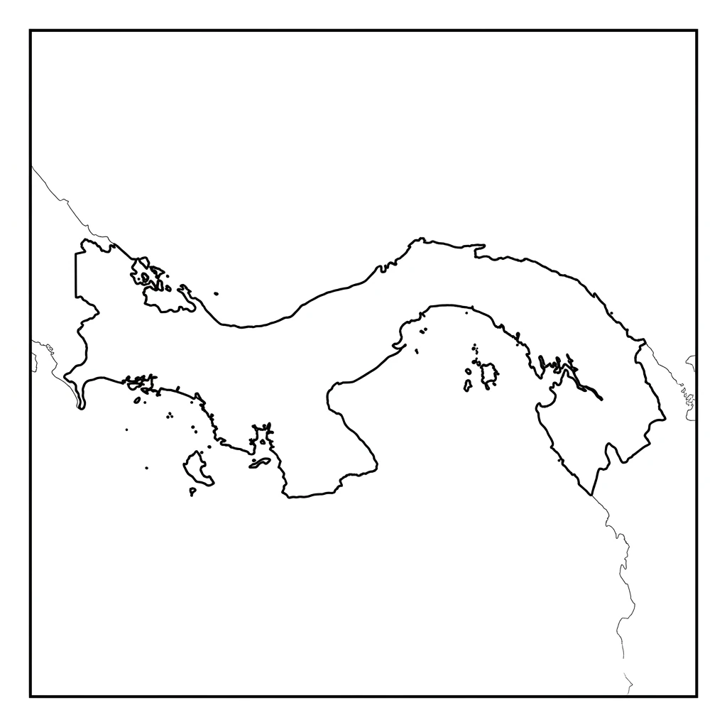 Blank Map of Panama - Panama Map Outline