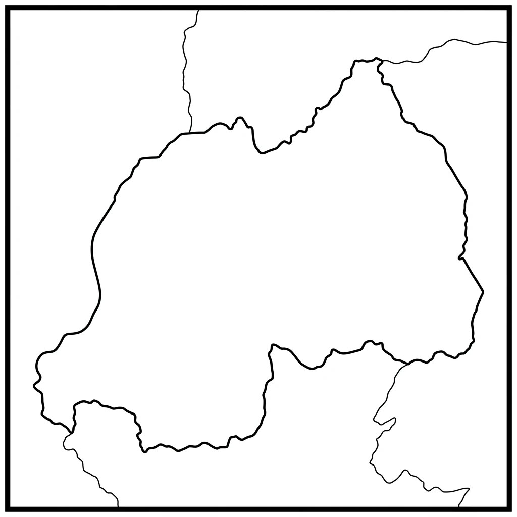 Blank Map of Rwanda - Rwanda Map Outline