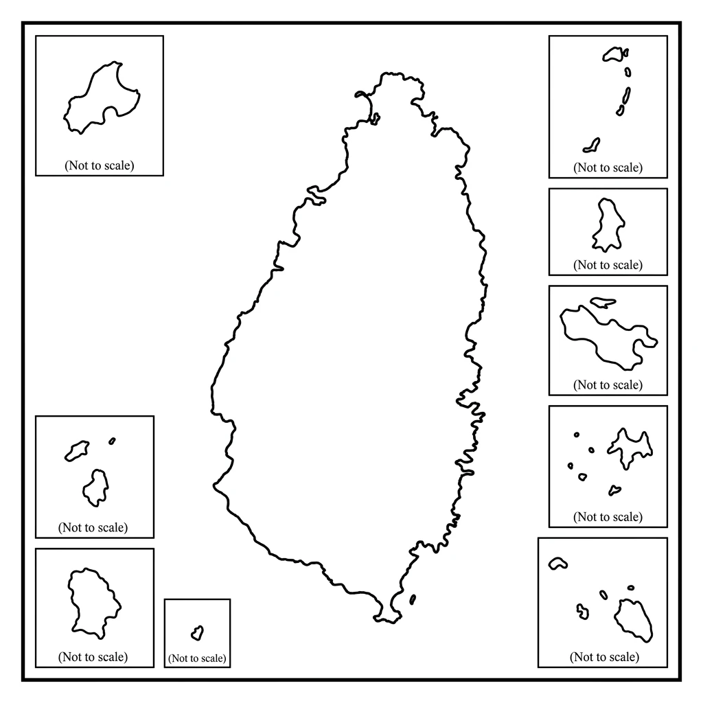 Blank Map of Saint Lucia - Saint Lucia Map Outline