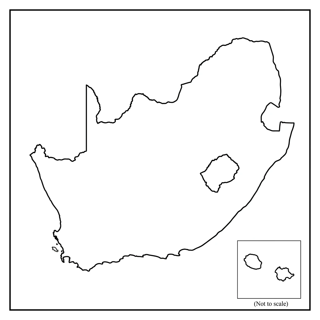 Blank Map of South Africa - South Africa Map Outline