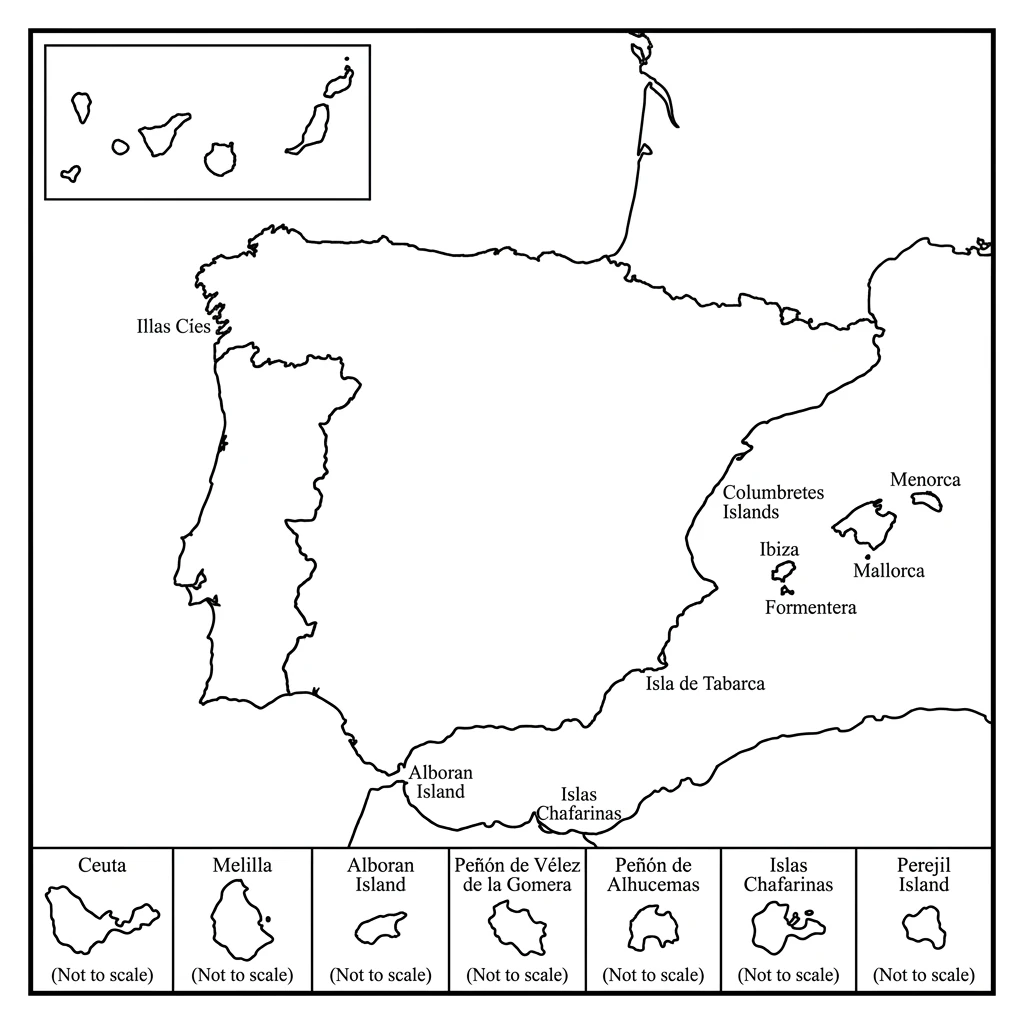 Blank Map of Spain - Spain Map Outline