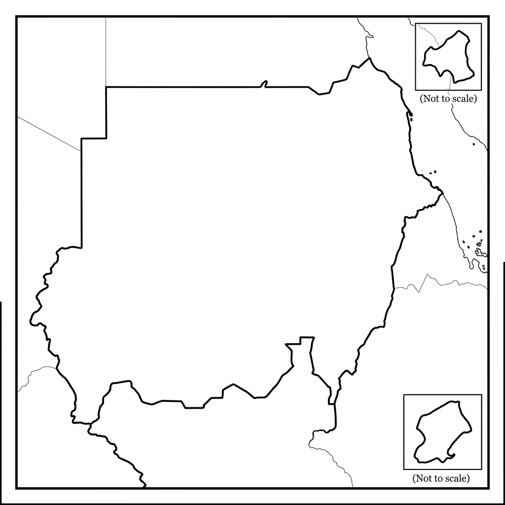 Blank Map of Sudan - Sudan Map Outline